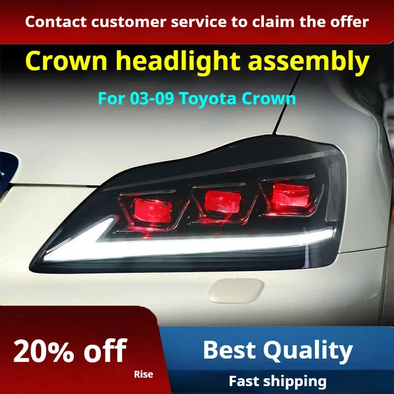 FT Car Lights For Toyota Crown Headlights 2003-2009 Crown LED Projetor ...