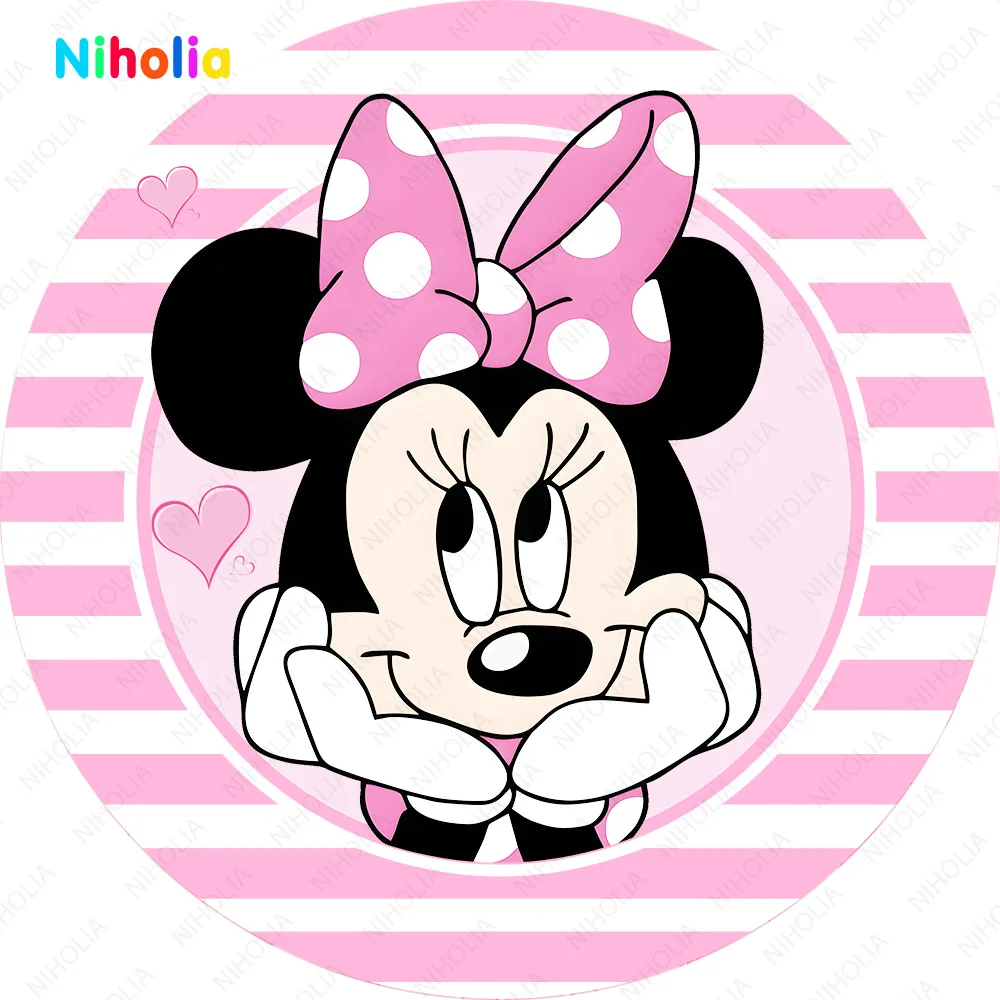Disney-Minnie-Mouse-Round-Photo-Backdrop-For-Princess-Girls-Kids-1st ...