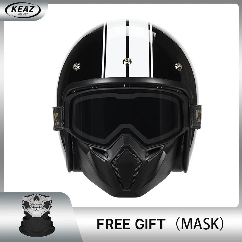 Vintage-Lightweight-Retro-3-4-Open-Face-Half-Motorcycle-Helmet-Adult ...