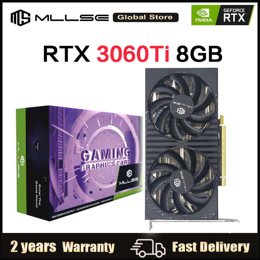 Mllse placas gráficas rtx 3060 ti 8gb gddr6 gpu computador pc 192bit dp ...