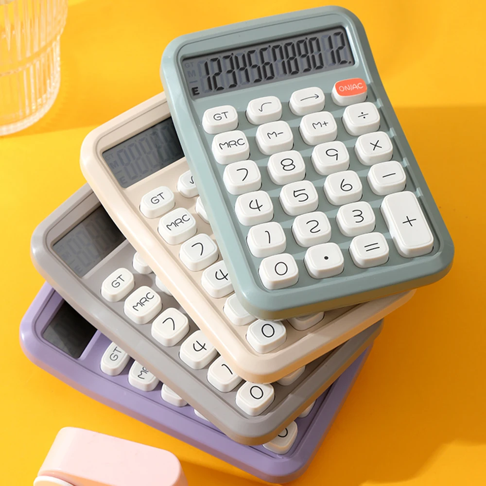 Cute-Calculator-12-Digit-Large-LCD-Display-Big-Round-Button-Gradient ...