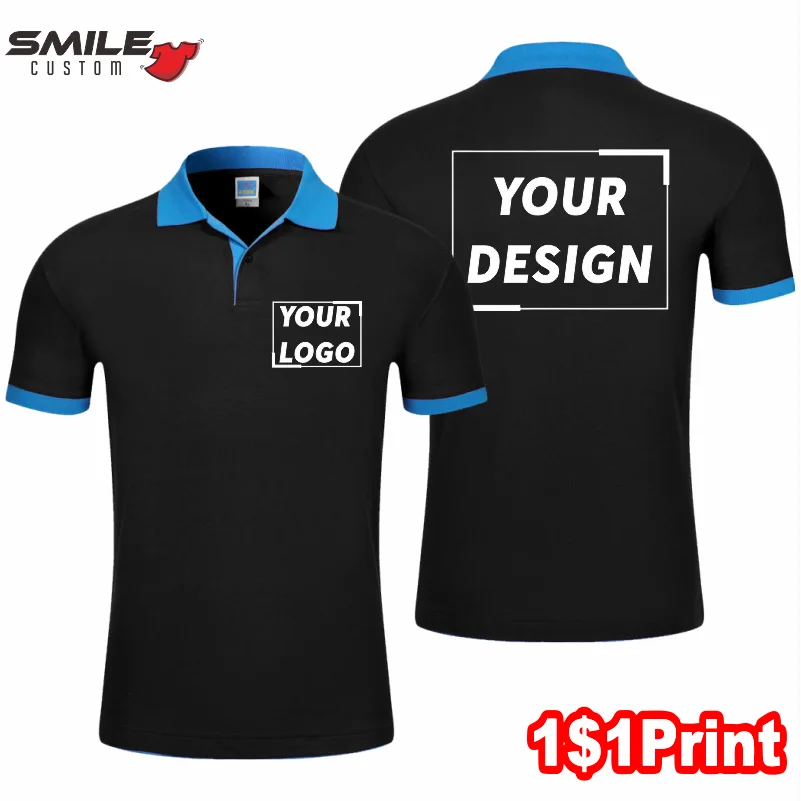 Summer Company Personal Business Short Sleeve Polo Design Printing Logo Casual Men And Women ...