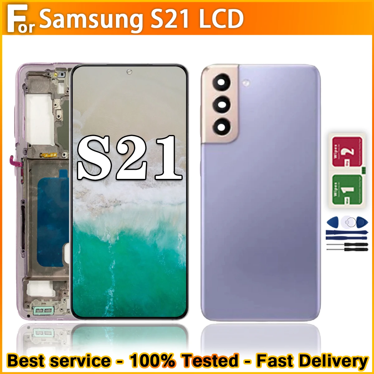Super-OLED-With-Frame-For-Samsung-Galaxy-S21-SM-G991N-G991U-G991B-DS ...