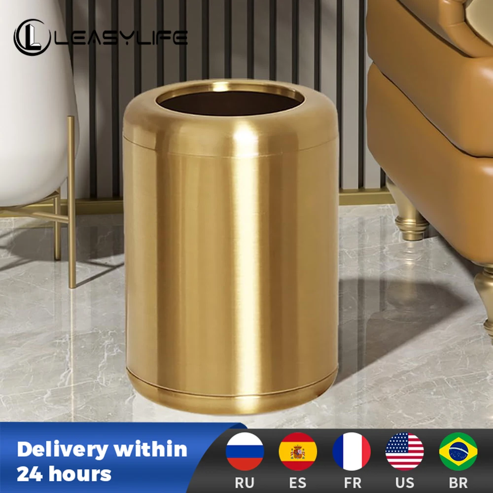 8L-Open-Top-Stainless-Steel-Trash-Can-High-Quality-Double-Layer-Garbage ...
