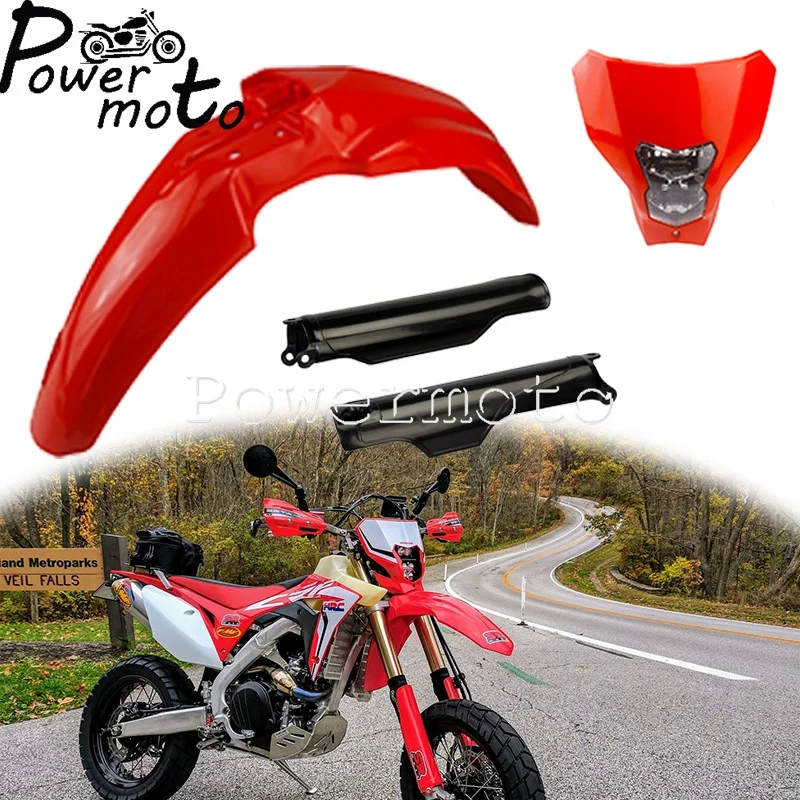 Motocross 12V Headlight Fairing Mask &Front Fender Off Road Enduro ...