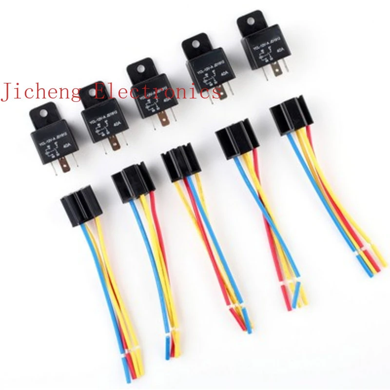 Waterproof Automotive Relay 12V 24V 4pin 5pin 4P 5P 40A Car With Black Red Copper Terminal Auto ...