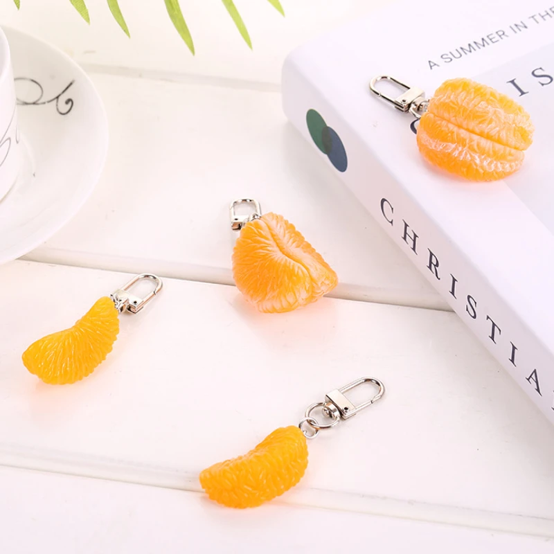 Cute-PVC-Orange-Tangerine-Pulp-Keychain-Fruit-Pendant-Sarcocarp-Charms ...