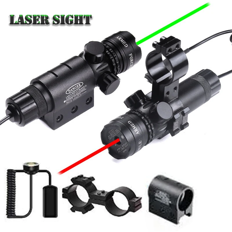 Tático verde/vermelho laser dot sight caça escopo 20mm trilho barril ...