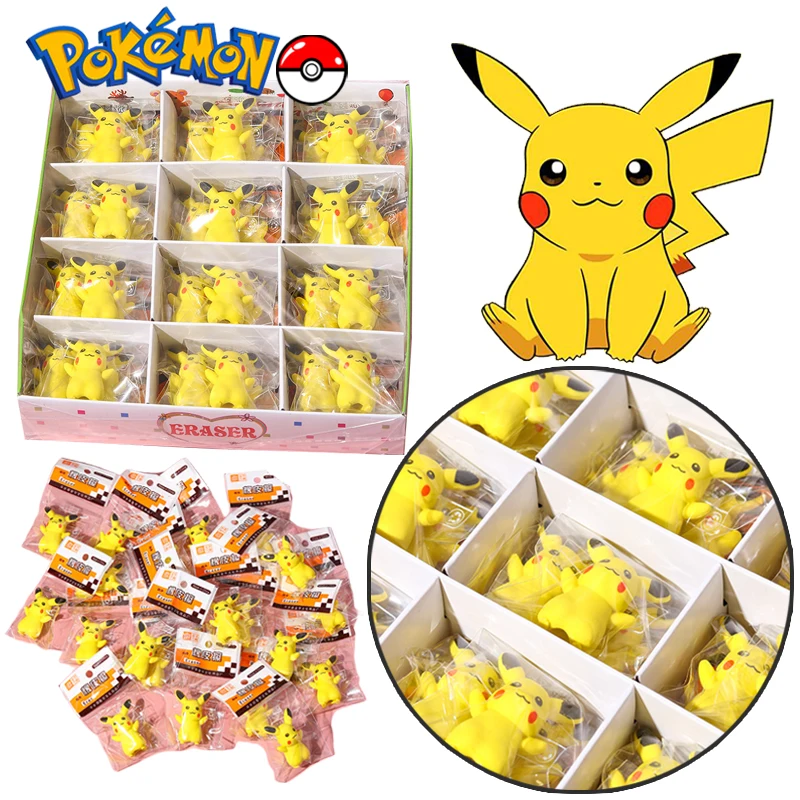 7Pcs-Cartoon-Pokemon-Pikachu-3D-Eraser-Kawaii-Figure-Drawing-Erasers ...