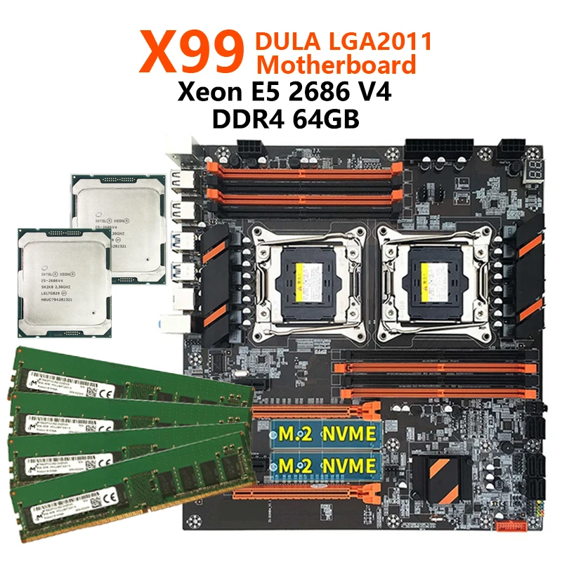 X99-dual-CPU-motherboard-kit-LGA-2011-dual-M-2-slot-E-ATX-USB3-0 ...