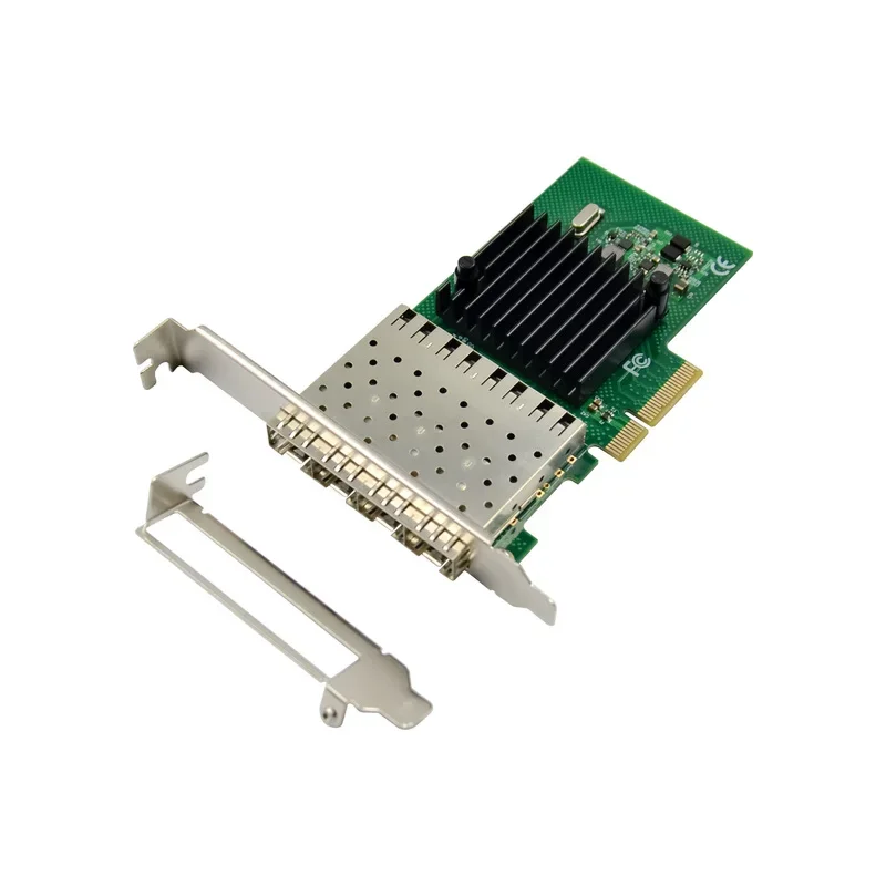 4 SFP Port PCIE X4 1G Quad Port Fiber Optical NIC Adapter Network Card ...