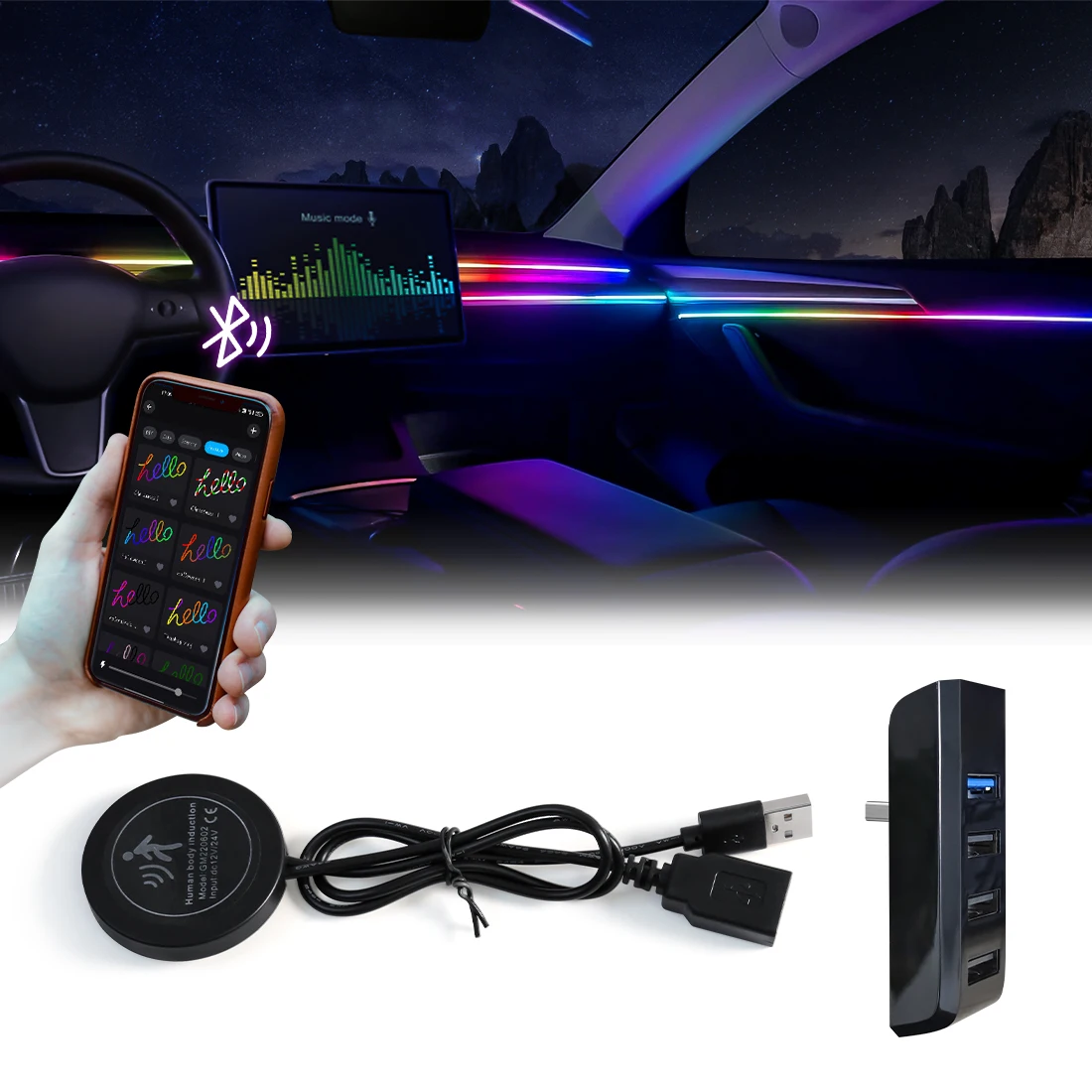 Car-Ambient-Lights-Automatic-OFF-Module-30-60-Seconds-Glove-Box-USB ...