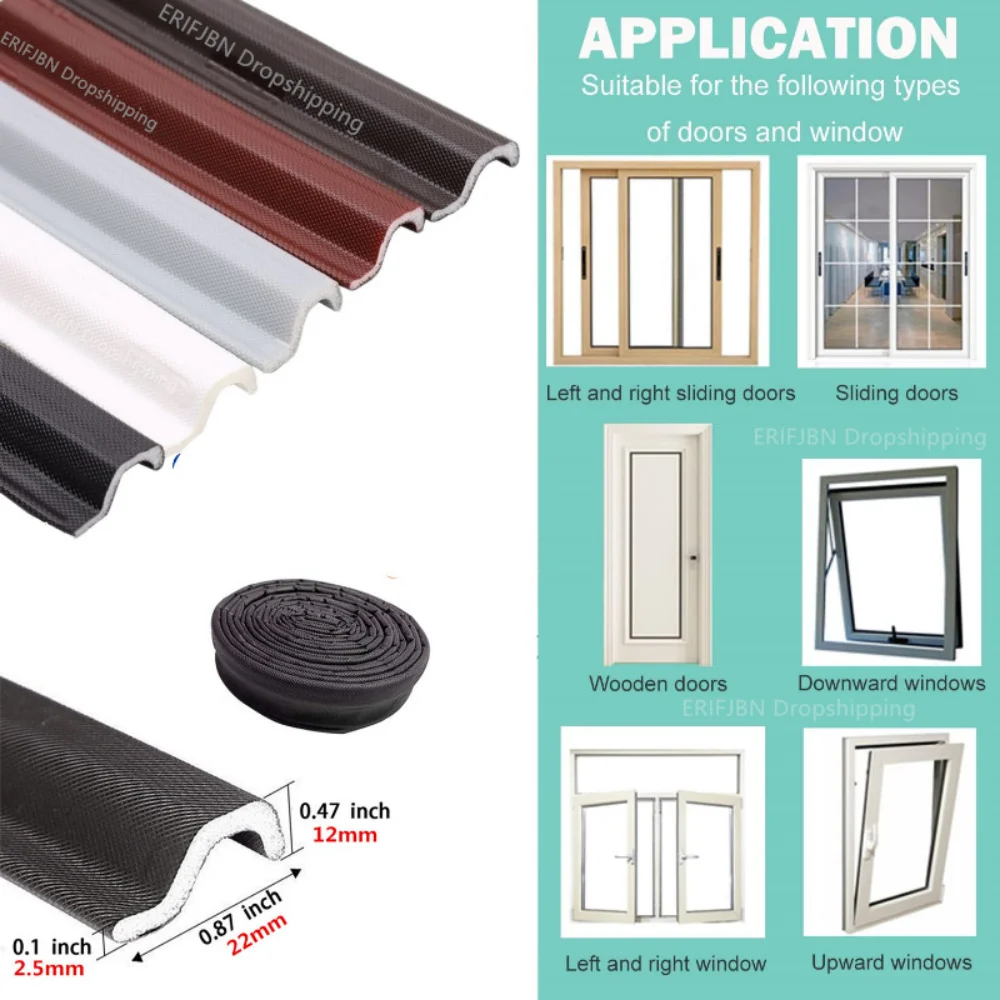 10m - Noir - Bande D'isolation Murale Pour Fenêtre, Type S Pour Fenêtre ...
