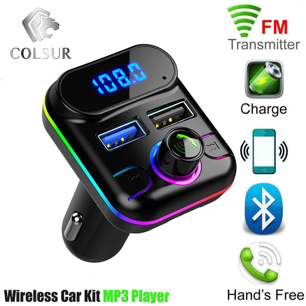 Car-Bluetooth-V5-0-USB-4-2A-Fast-Car-Charger-Mp3-Transmitter-Player-U ...