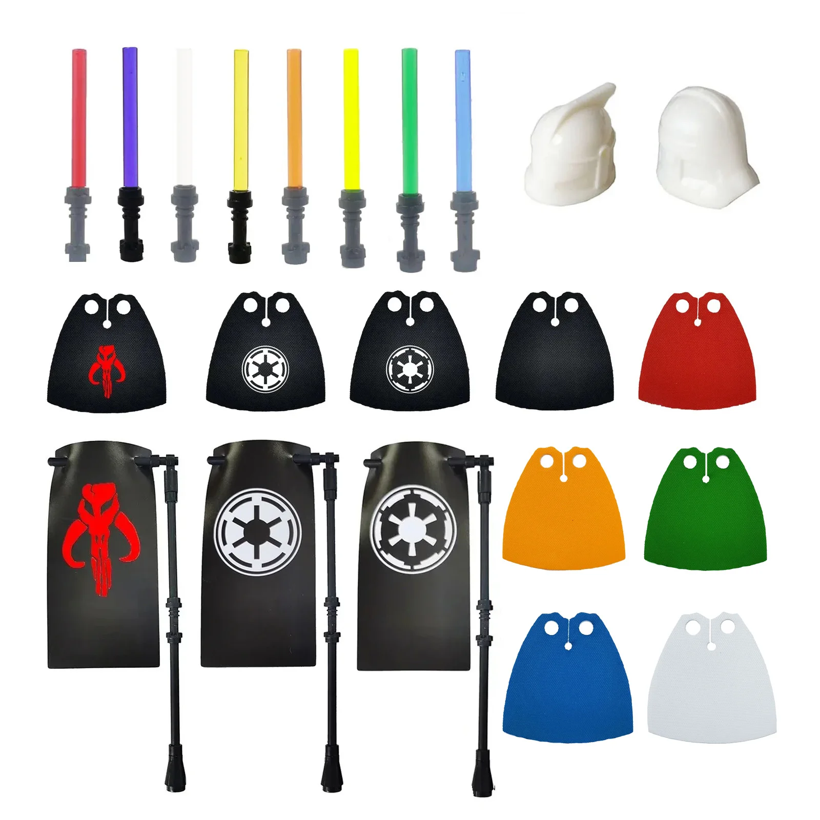 Brick-Parts-Headgear-Clone-Soldier-Cape-Lightsaber-Flag-Helmet-Holes ...