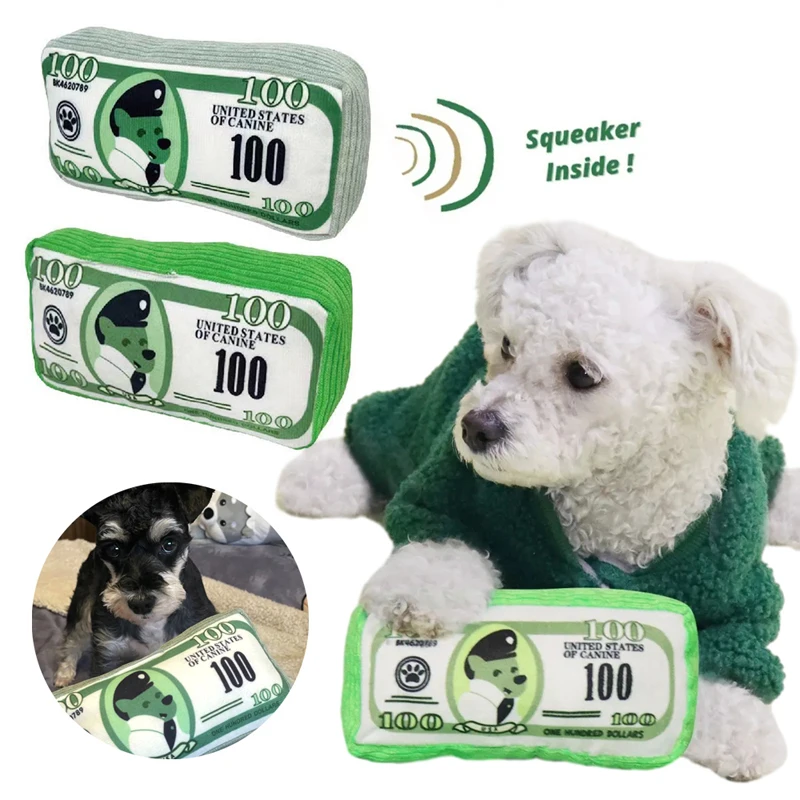 Simulation-Money-Dog-Toys-Funny-Squeaky-Sound-Sounding-Paper-Resistance ...