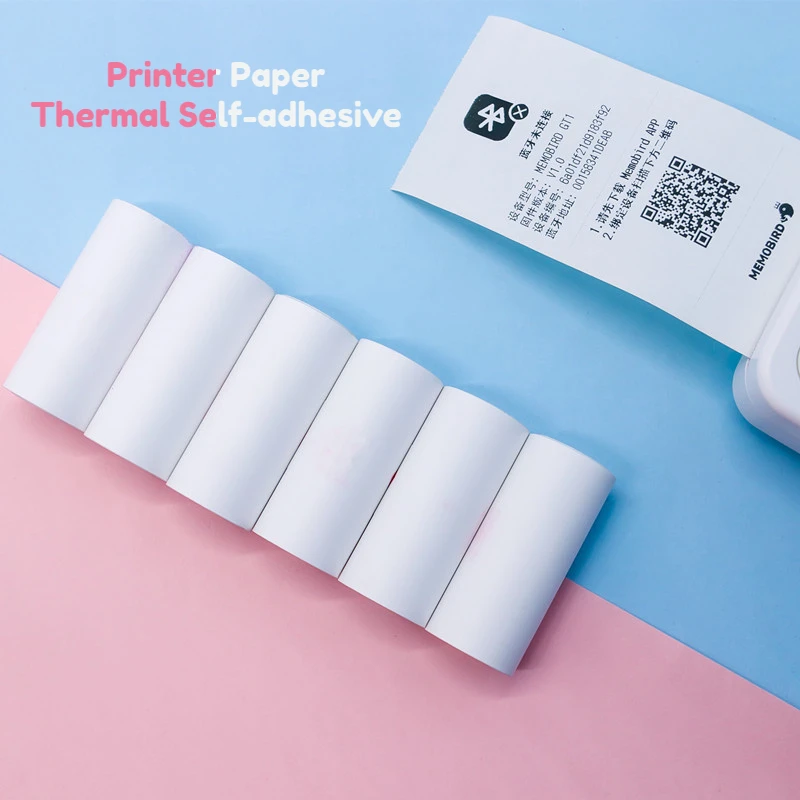 57MM-Rolls-Mini-Printer-Thermal-Paper-Label-Sticker-Colorful-adhesive ...