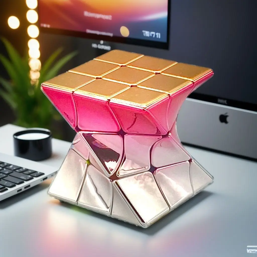 Metallic Twisted 3x3 Electroplated Gradient Magic Cube Puzzle Speed ...