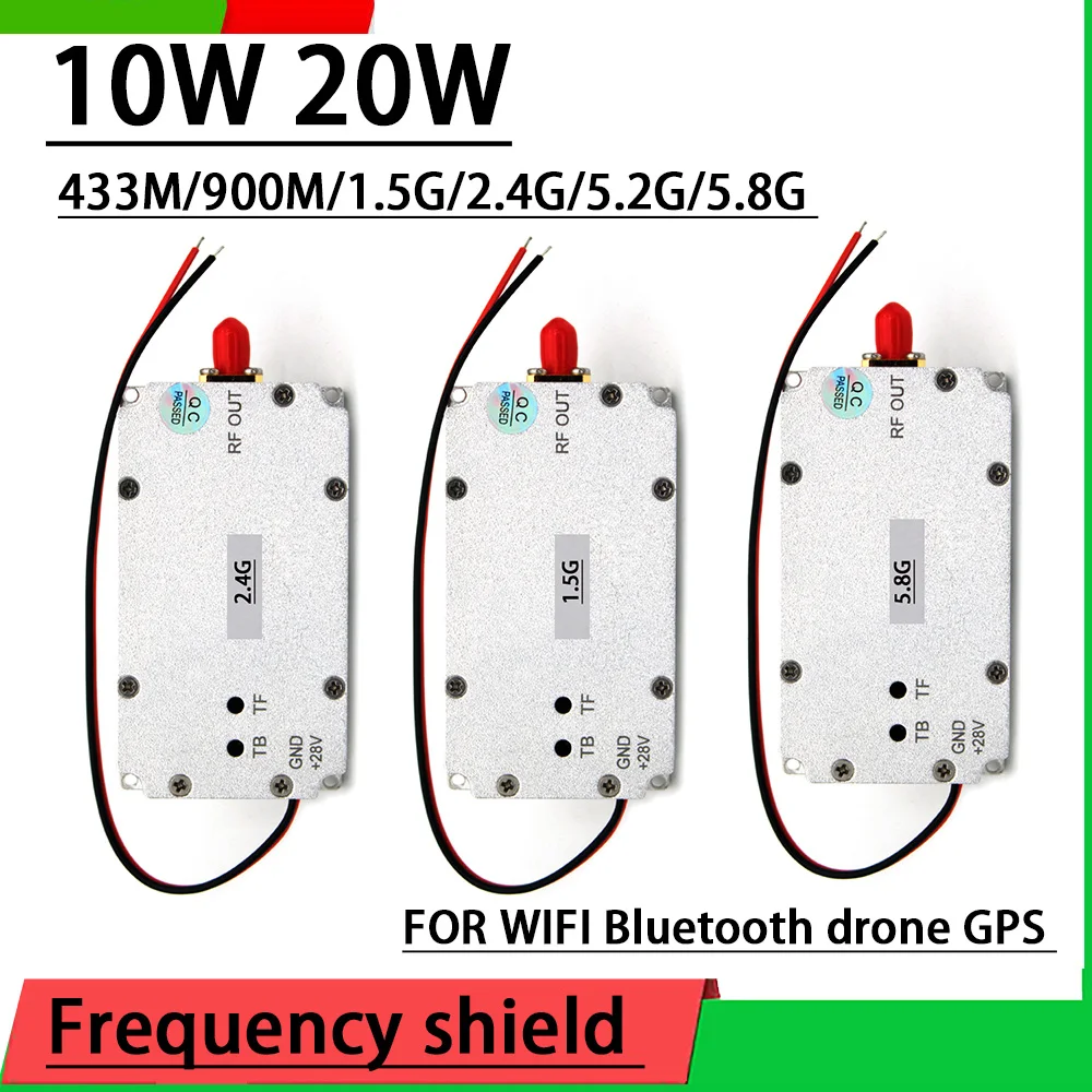 Módulo de protección de control de frecuencia para Dron, dispositivo de 10W, 20W, 433M, 900M, 1 ...