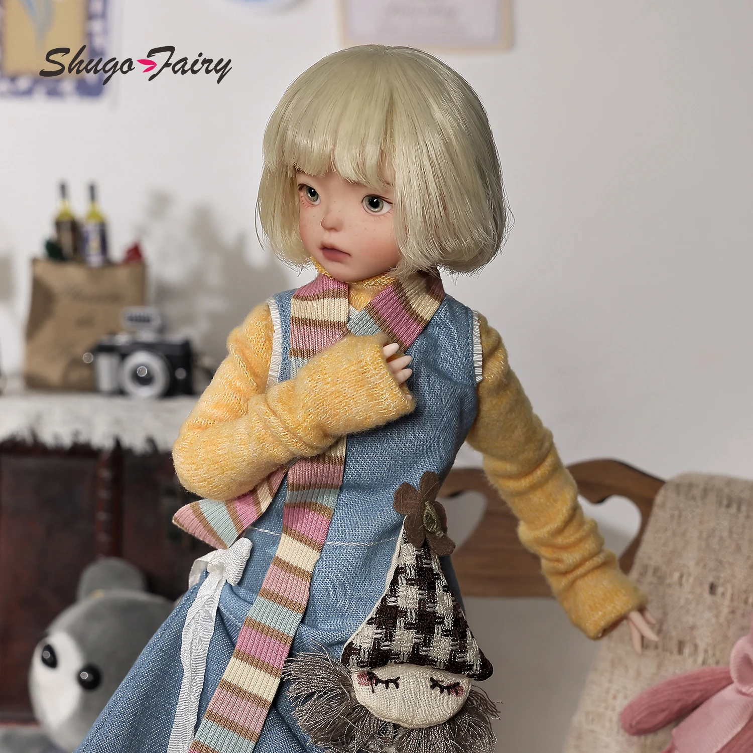 Caspian B 1/6 Bjd Doll OOTD Girls Round Ears Remake Denim Fullset Lazy ...