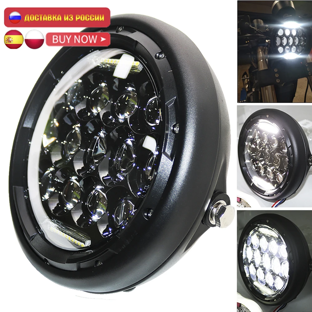 7-5-INCH-LED-Headlight-Motorcycle-Hi-Lo-DRL-Phare-Farol-Moto-Headlamp ...