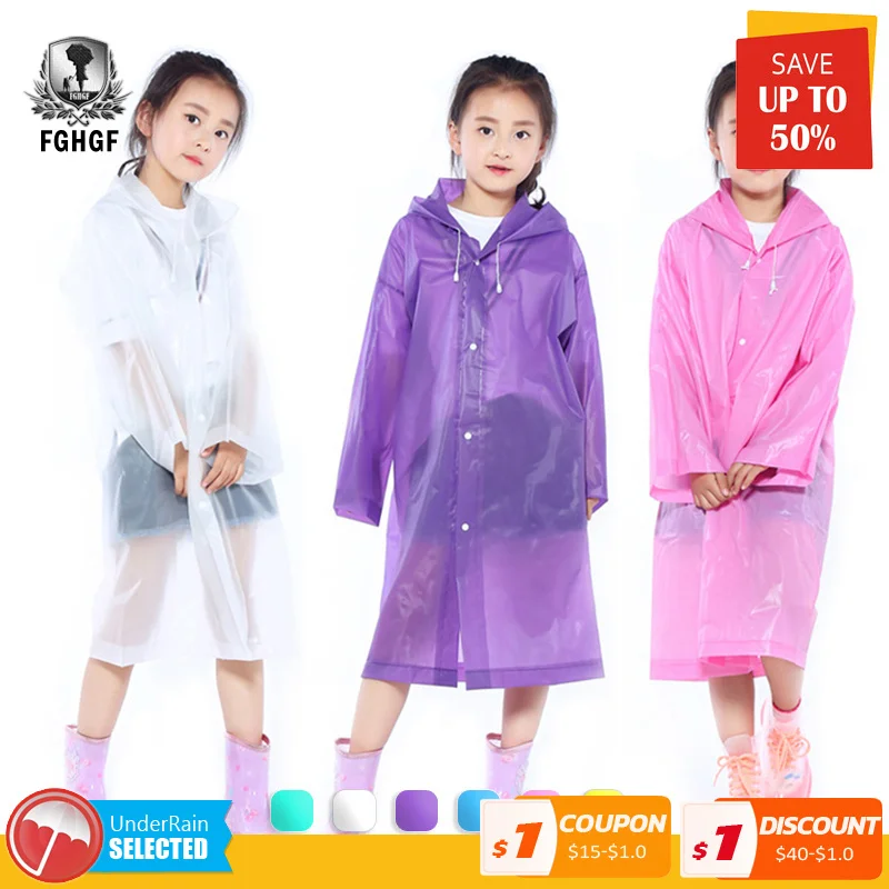 FGHGF-EVA-Transparent-Fashion-Frosted-Child-Raincoat-Girl-And-Boy-Rainwear-Outdoor-Hiking-Travel ...