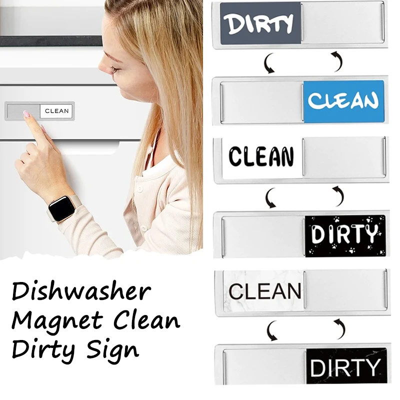 Dishwasher Magnet Double-Sided Clean Dirty Sign - Magnetic Signs That ...