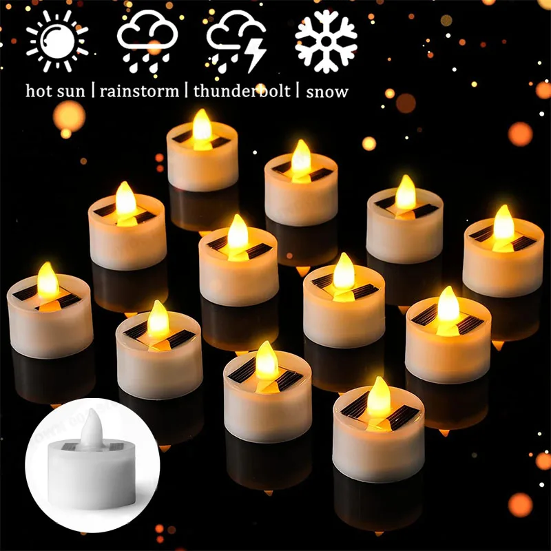 Velas de té con energía Solar, iluminación LED, iluminación exterior ...