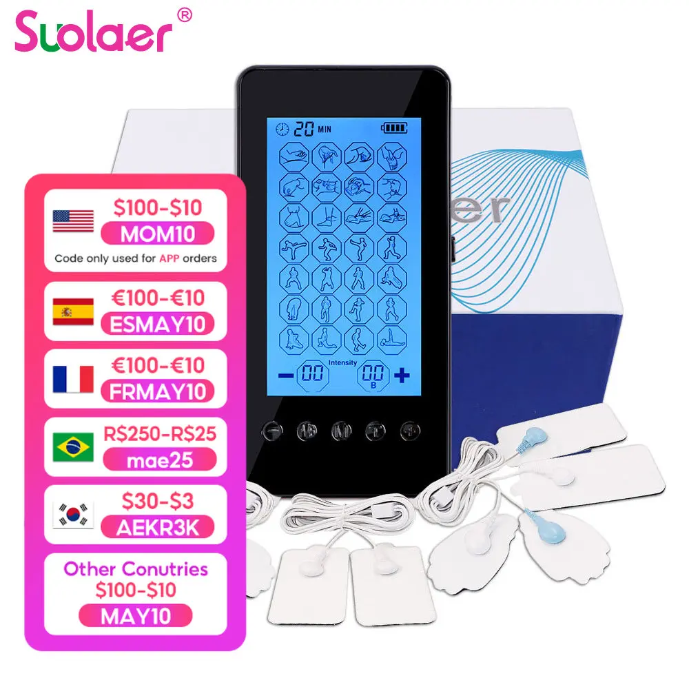 Usb 근육 치료 자극 텐스 유닛 28 모드 전기 마사지 통증 완화 조절 가능 경량 Lcd 디스플레이 바디 마사지기피부