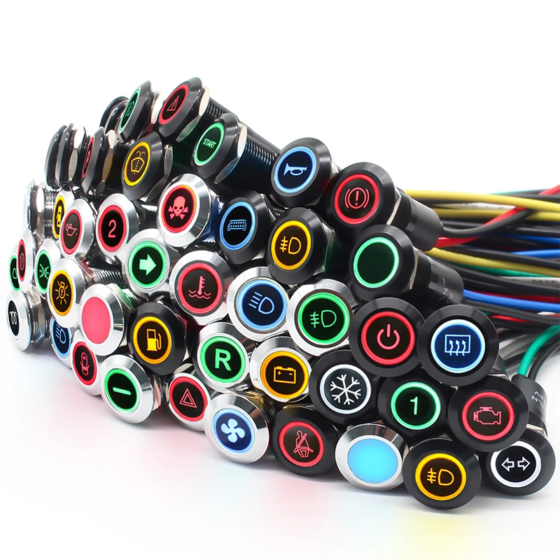 12mm 1pc Corresponds To 180 Symbols LedIndicator Light 12v 24v Car Led ...