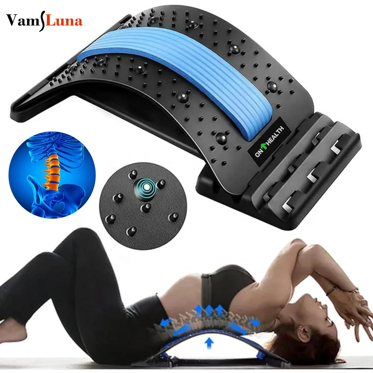 Back-Stretcher-For-Lower-Pain-Relief-3-Level-Adjustable-Lumbar-Cracker ...