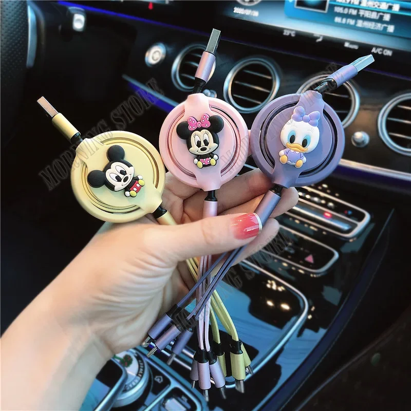 Disney-Mickey-3-In-1-Retractable-USB-Cable-for-IPhone-Car-Fast-Charging ...