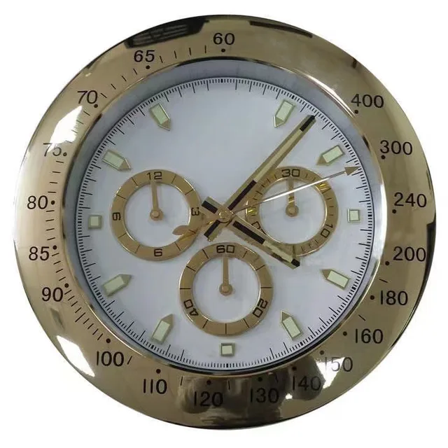 Rol Wall Clock with Date Large Modern Design Metal Watch Shape Clocks ...