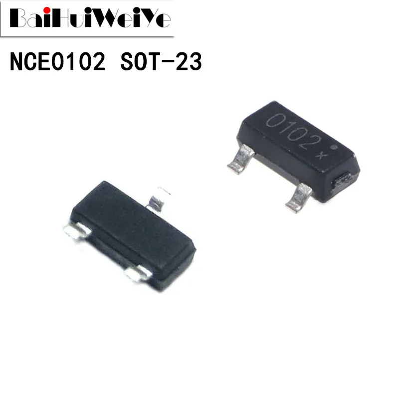 50-piezas-0102-NCE0102-100V-2A-SMD-SOT-23-P-canal-MOS-FET-nueva-buena ...