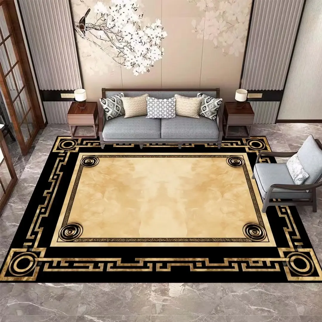 European-Luxury-Carpets-for-Living-Room-Golden-Frame-Large-Size-Area ...