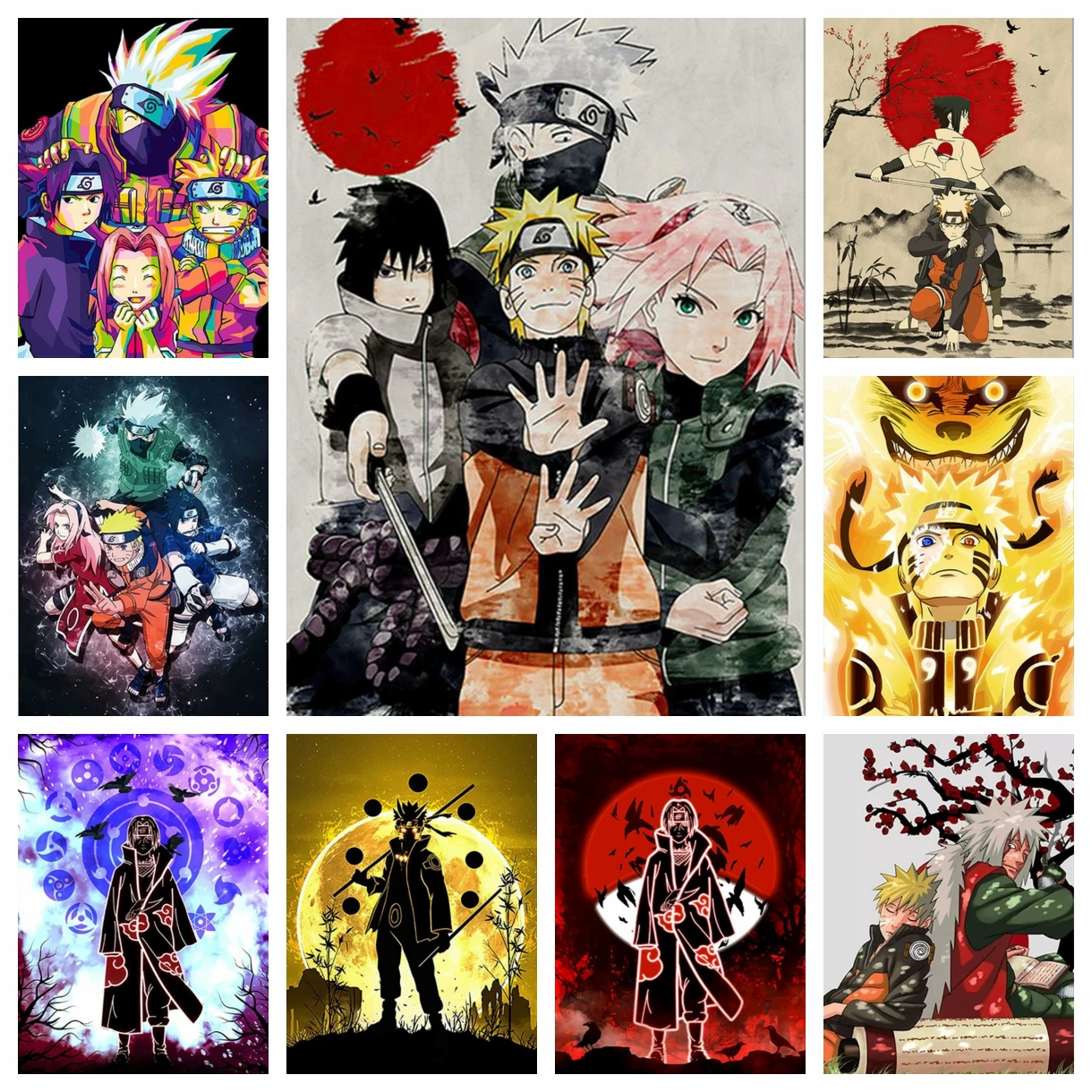 Naruto DIY Japanese Anime Diamond Painting Kit Cartoon Cross Stitch ...