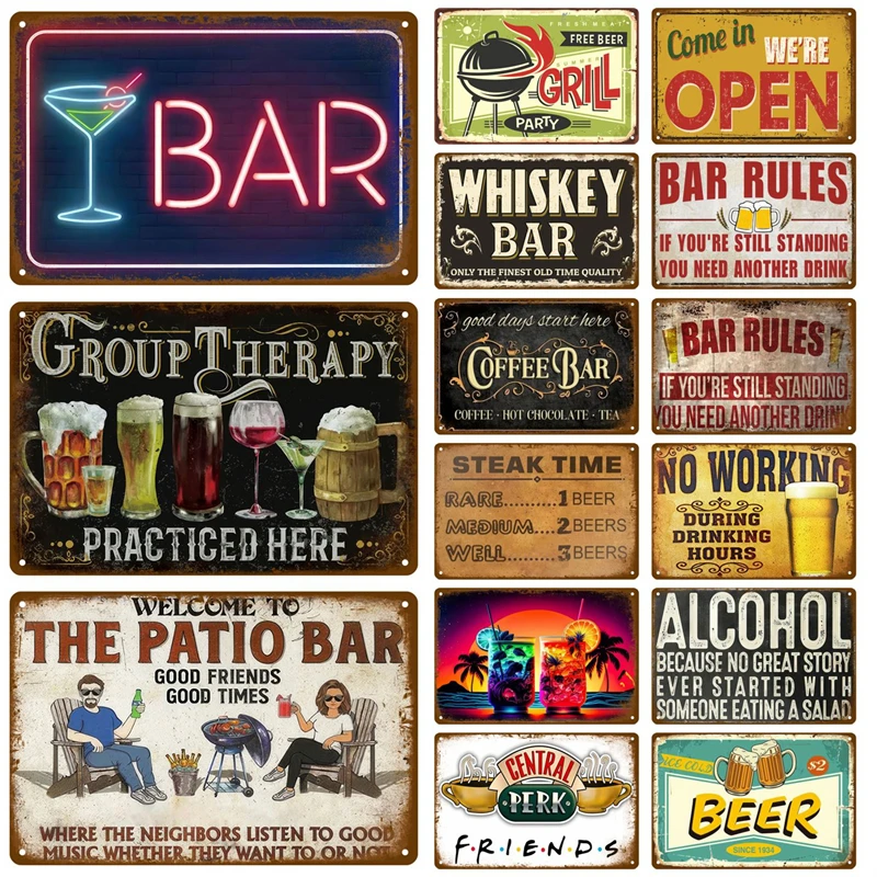 Vintage Home Wine Beer Brand Plaque Tin Sign Decorative Plaque Metal ...
