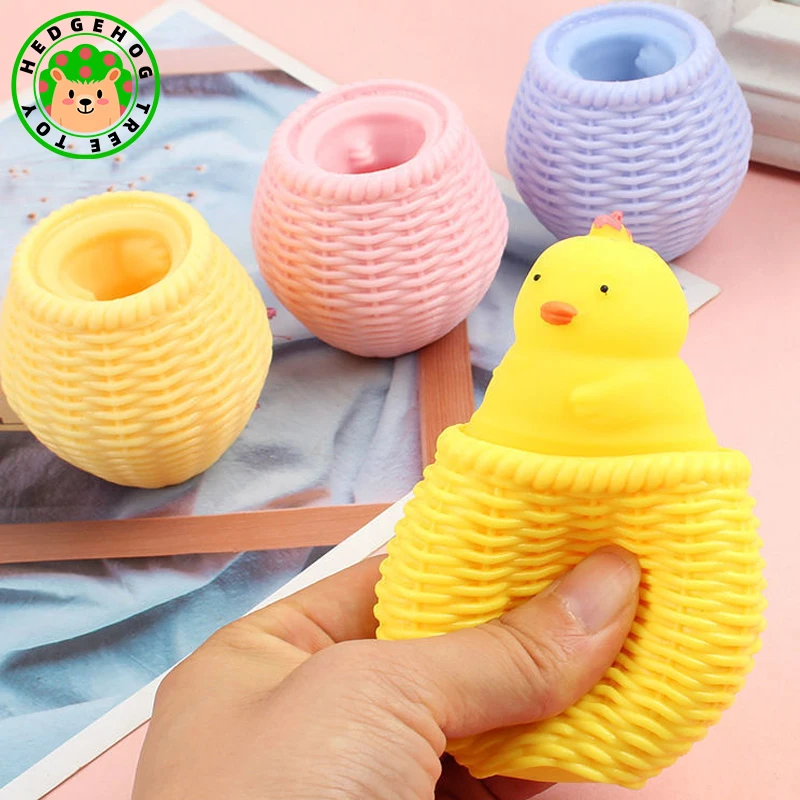 Chick Squishi Toy Squeeze Toys Fidget Decompression Cup Cage Stress ...