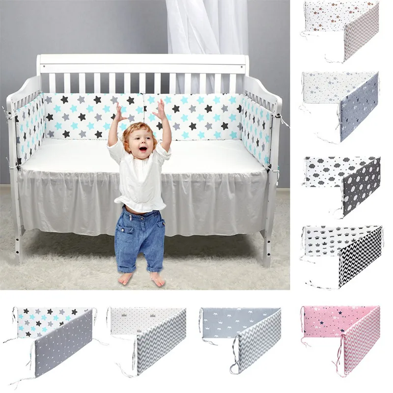 Baby-Bed-Bumpers-Infant-Cotton-Anti-fall-Cushion-One-piece-Cot-Crib ...