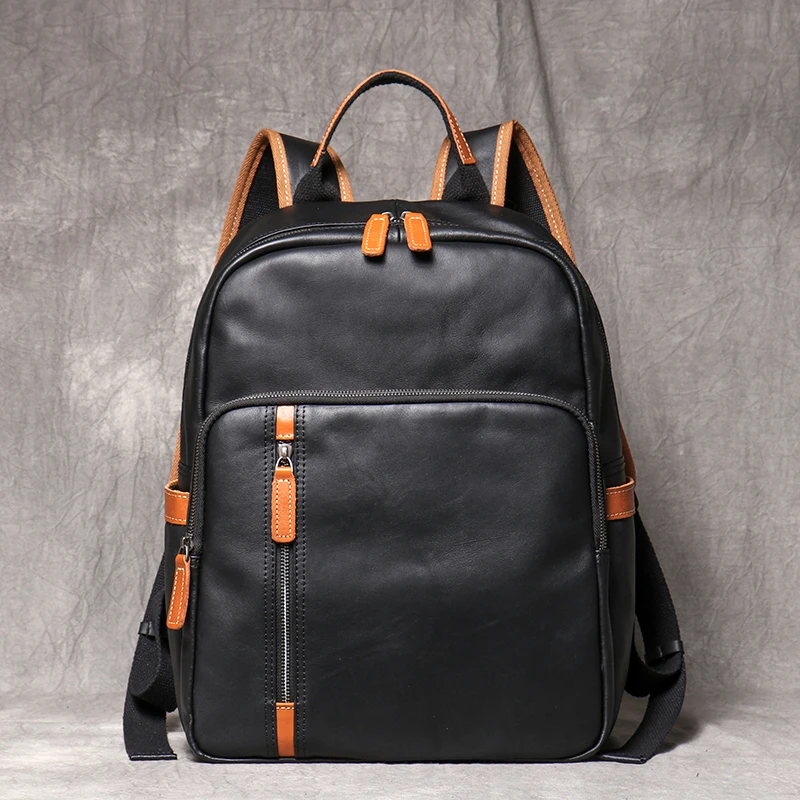 Mochila-vintage-de-couro-real-para-homens-bolsa-de-viagem-de-couro-de ...