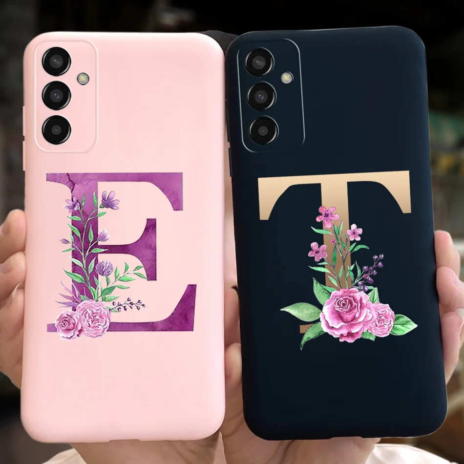 For-Samsung-Galaxy-M13-Case-Fashion-Initial-Letter-Soft-Silicone-Back ...