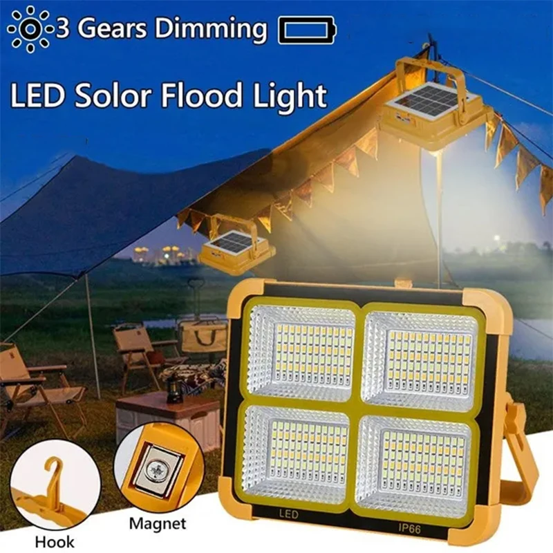 New-Rechargeable-Solar-Flood-Light-Outdoor-Portable-LED-Reflector ...