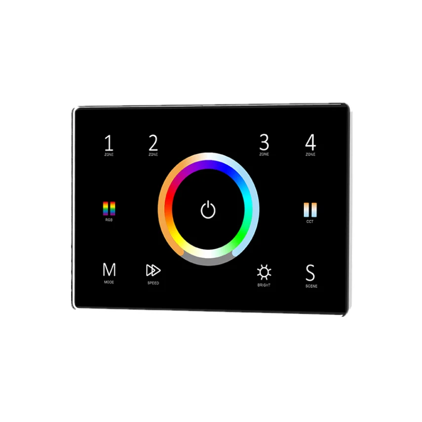 4 Zones 2.4G RF Wall Mounted Glass Panel Remote Controller 100V-240VAC ...