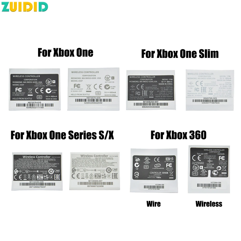 ZUIDID-10PCS-Black-White-Controller-Sticker-Label-For-Xbox-One-Slim ...