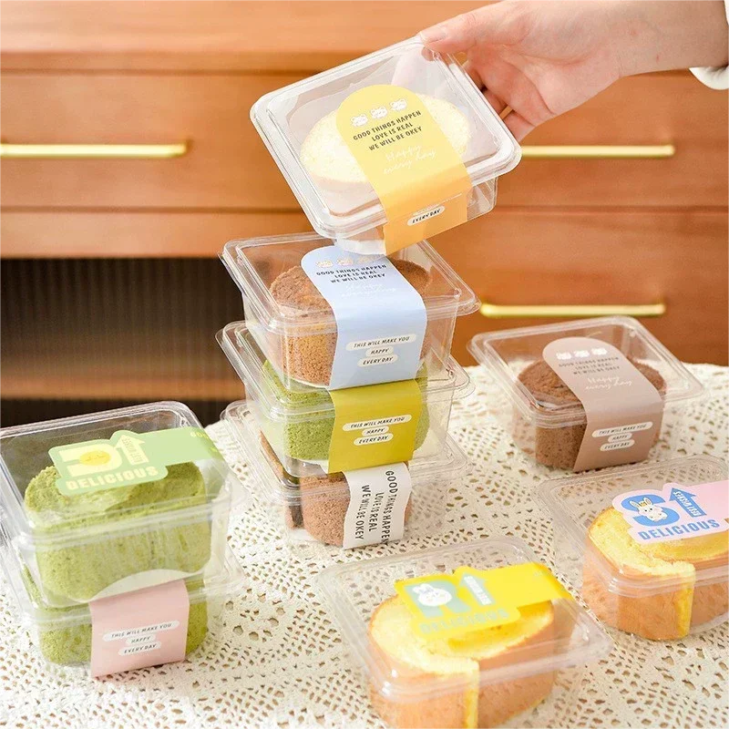 50Set-Transparent-Plastic-Box-Square-Dessert-Packaging-Boxes-With ...