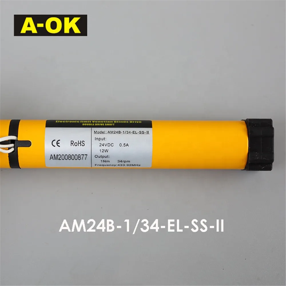 A-OK AM25 Rolling Tubular Motor,RF433 Remote,Built-in Li , 55% OFF