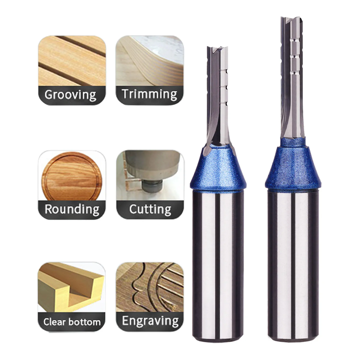 Dreanique-1PC-TCT-Trimming-Router-Bit-1-2-Shank-3-Flutes-Straight-CNC ...