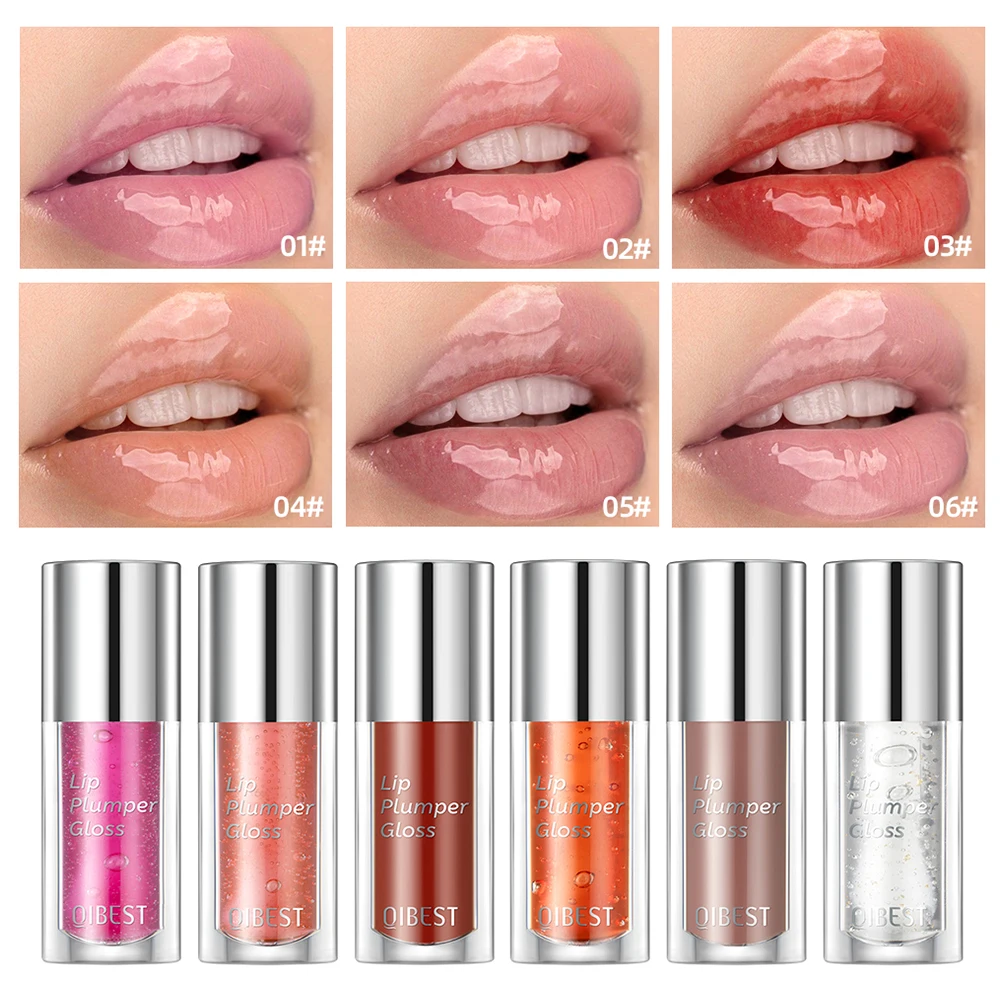 QIBEST Crystal Jelly Moisturizing Lip Oil Plumping Lip Gloss Makeup ...