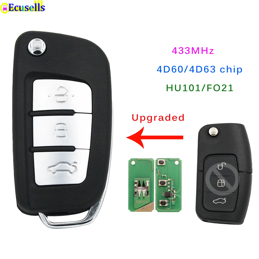 3 BUTTON REMOTE KEY FOB Lz For FORD MONDEO FOCUS CMAX GALAXY FIESTA ...