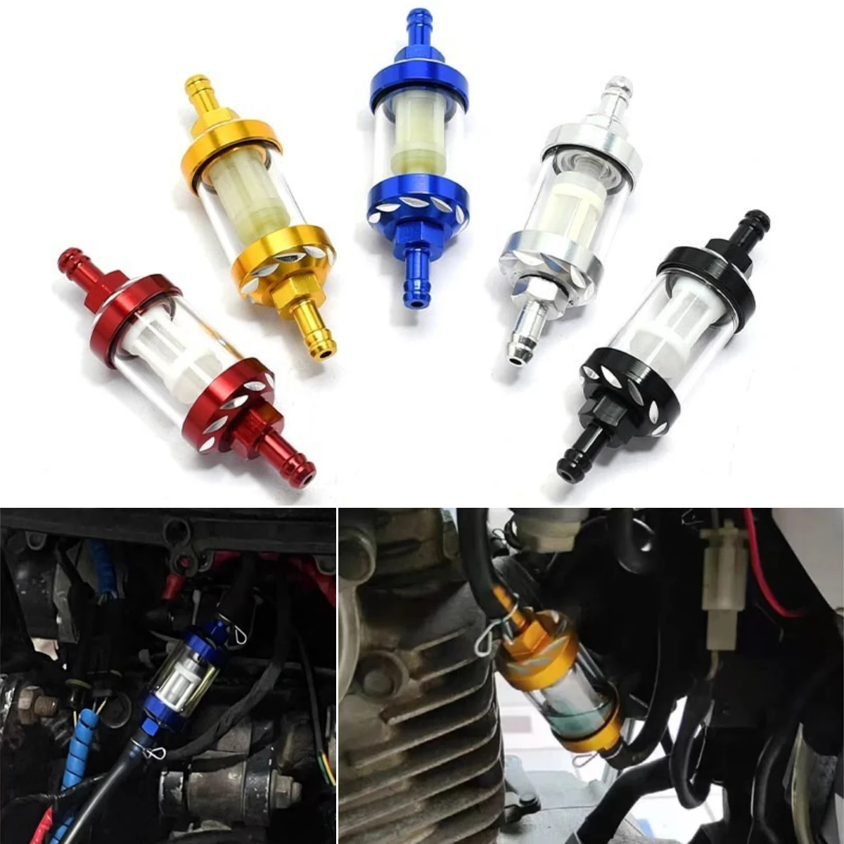 For-Motorcycle-Universal-8mm-Gas-Fuel-Gasoline-Oil-Filter-Moto ...